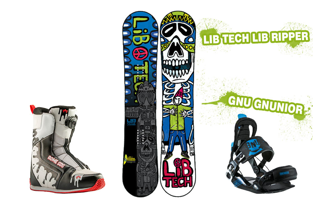 LIB TECH LIB RIPPER + GNU GNUNIOR + ROME MINISHRED buy for 391 € | Shop ...